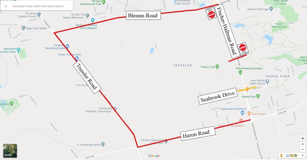 Asphalt work brings closure to Fischer-Hallman Road in Kitchener