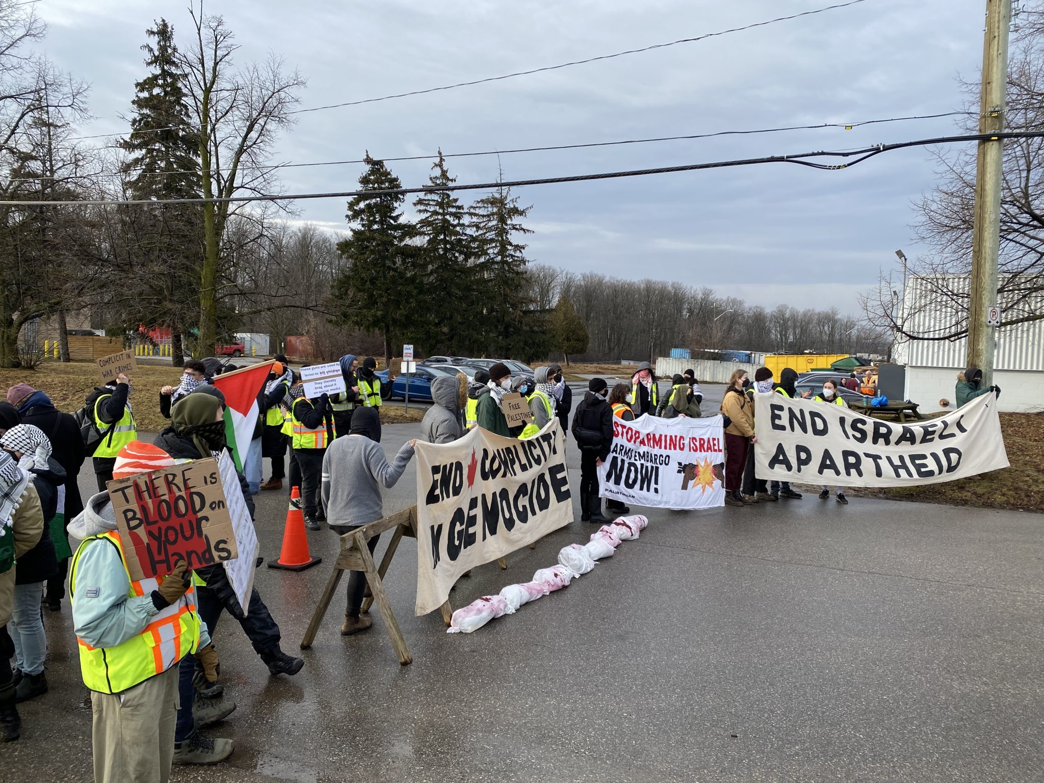 Kitchener factory blocked by protesters demanding arms embargo on Israel