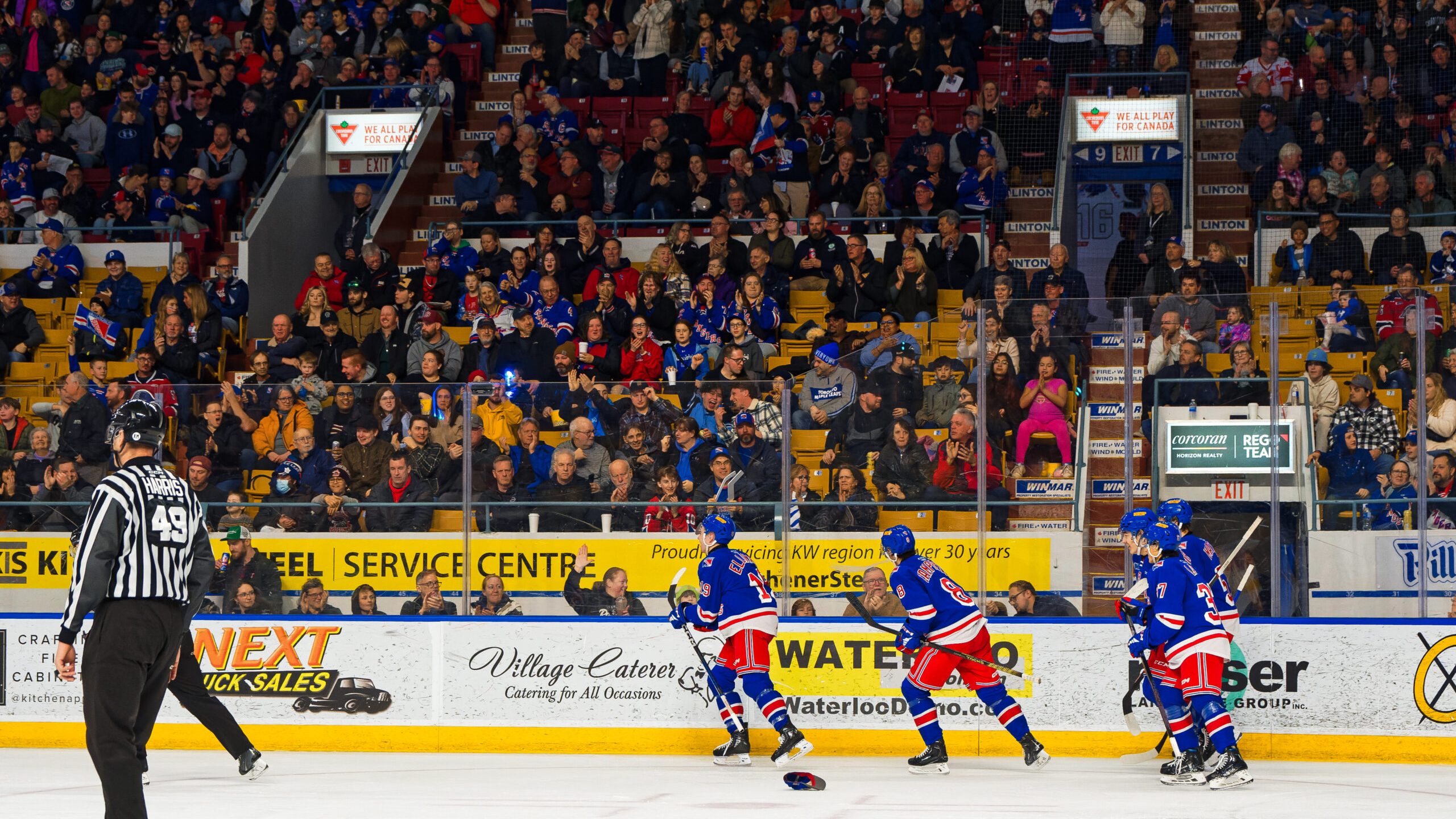 Ellinas' hat trick leads Rangers to 40th win of season