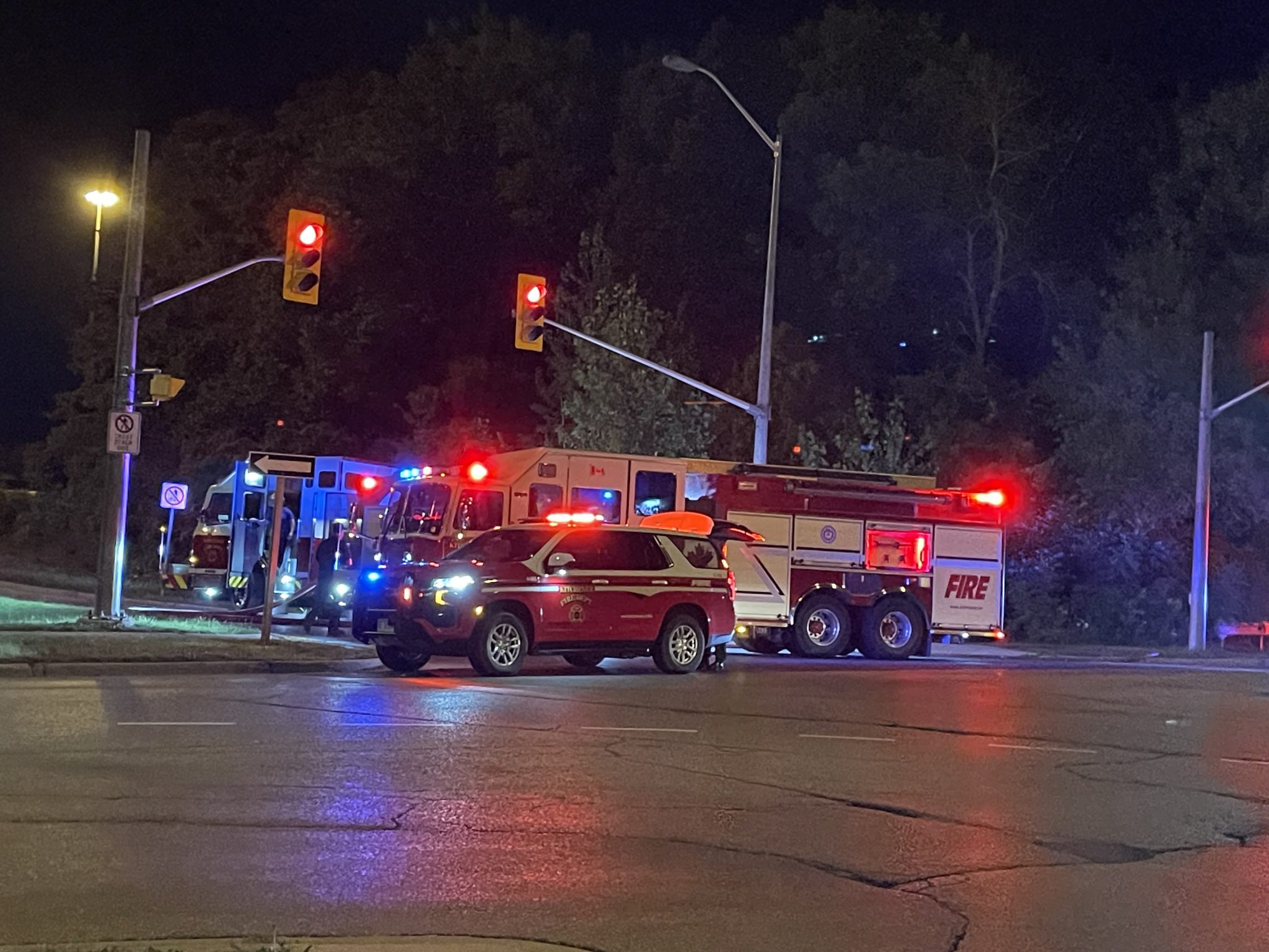 Multiple explosions heard, trees catch fire near Homer Watson