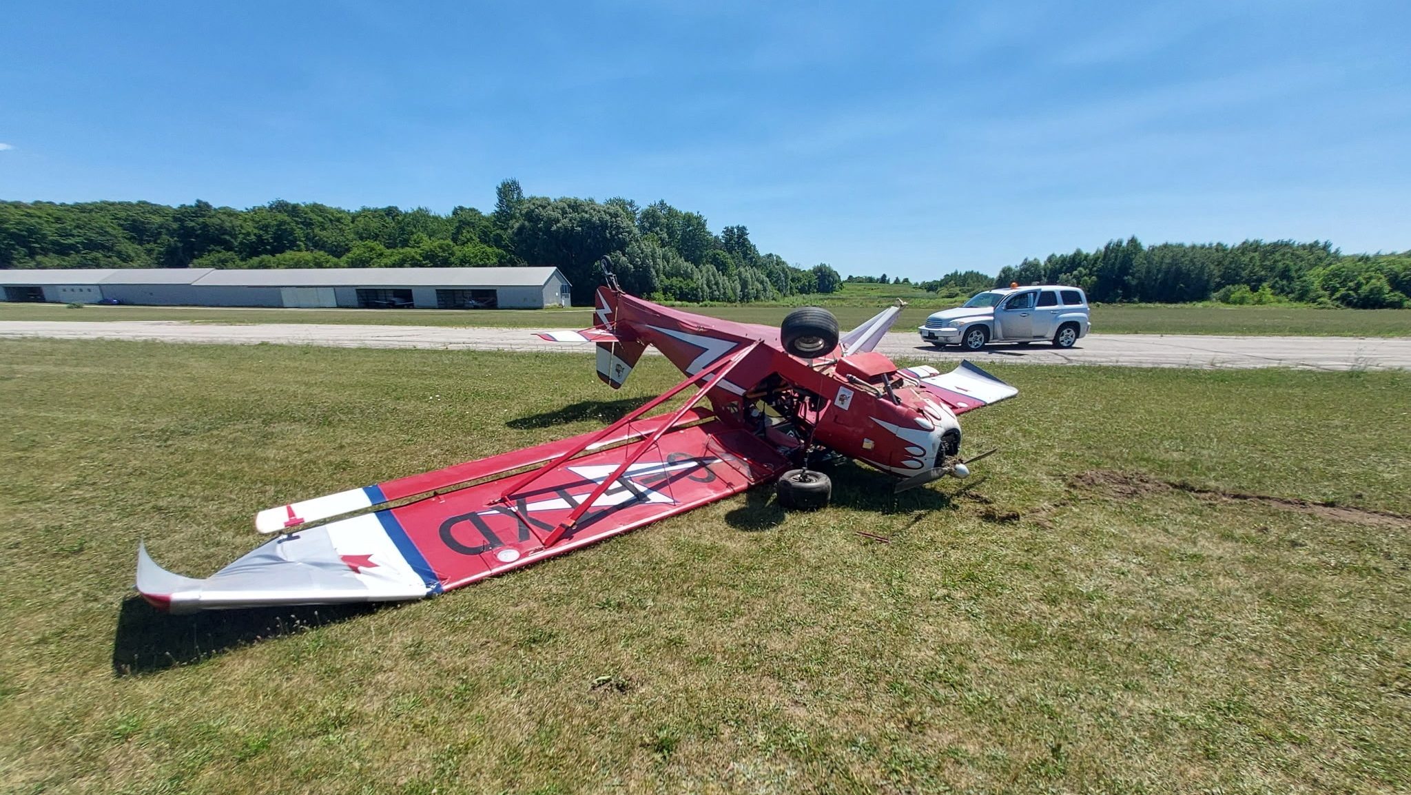 Second plane flips over at the Guelph Airpark