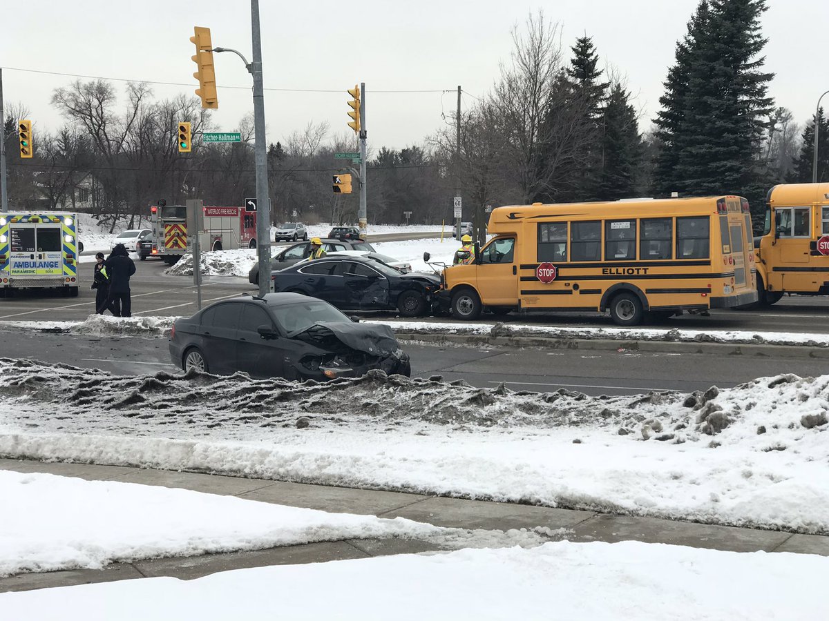 School bus involved in Kitchener crash